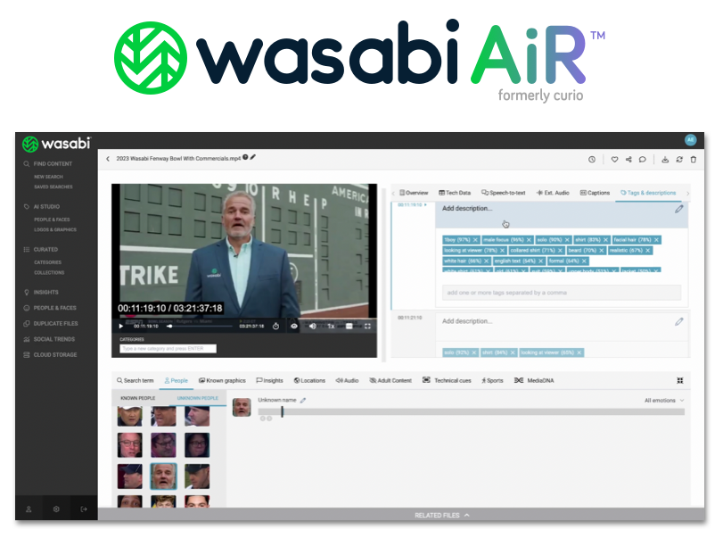 Wasabi AiR Intelligent Media Storage